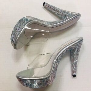 Pleaser | Shoes | Pleaser Fabulicious Cocktail Clear Silver Platform ...